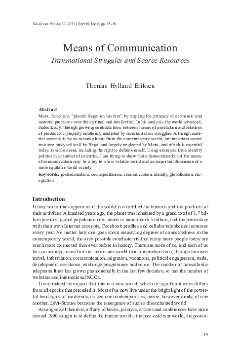 (PDF) Means of Communication