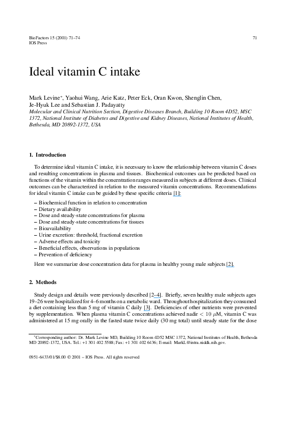 (PDF) Ideal vitamin C intake