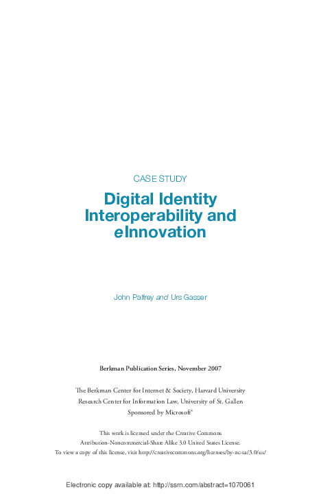 (PDF) Case Study: Digital Identity Interoperability and eInnovation