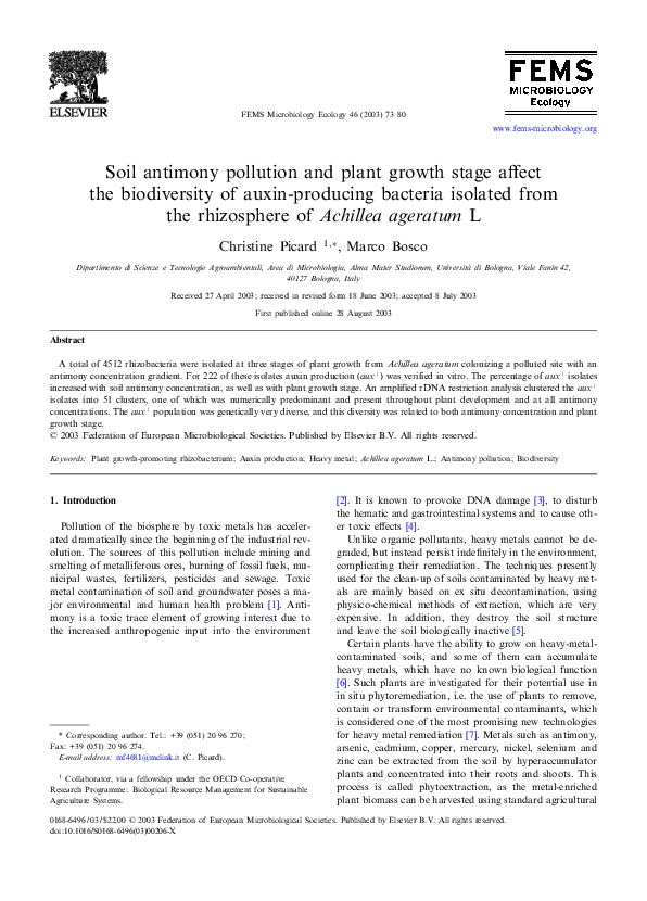 (PDF) Soil antimony pollution and plant growth stage affect the ...