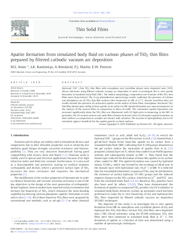 (PDF) Apatite formation from simulated body fluid on various phases of ...