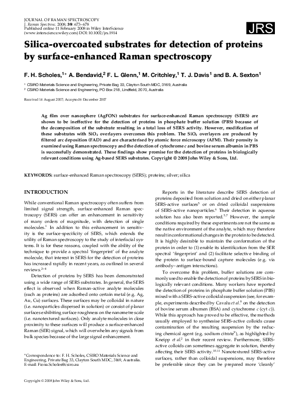 (PDF) Silica-overcoated substrates for detection of proteins by surface ...