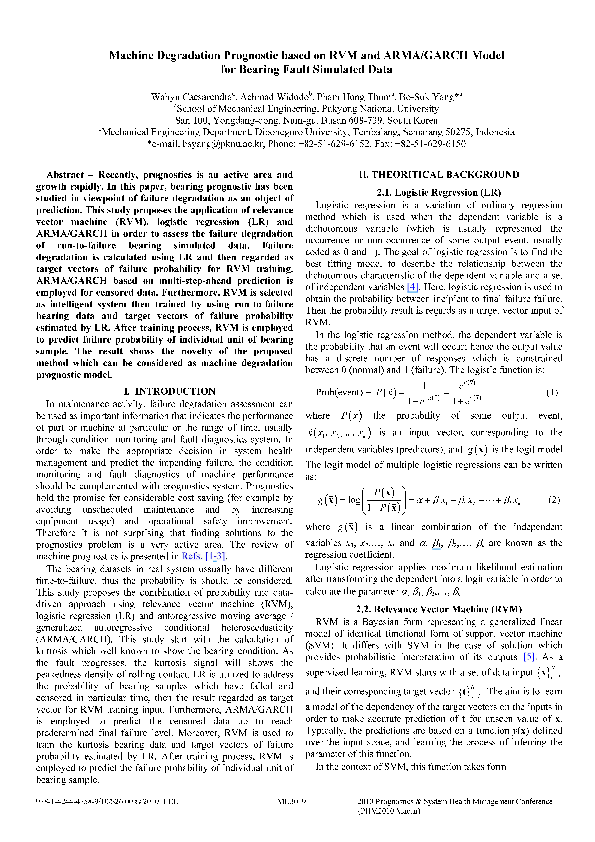 (PDF) Machine degradation prognostic based on RVM and ARMA/GARCH model ...