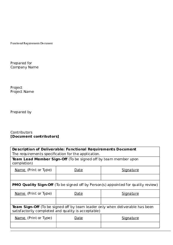 (DOC) Functional Requirements Document [Customer Name] [Project Name