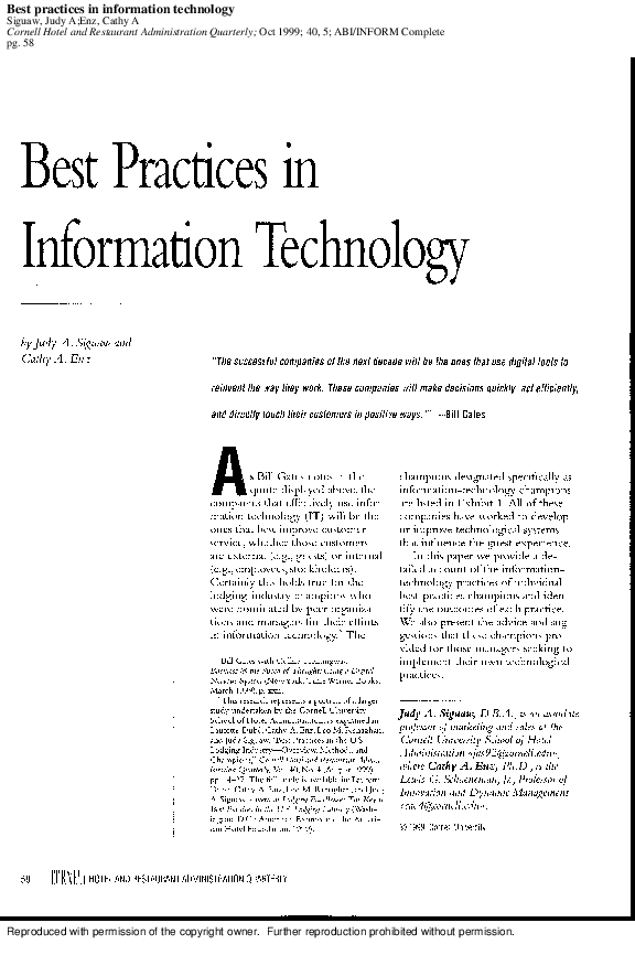 (PDF) Best Practices in Information Technology
