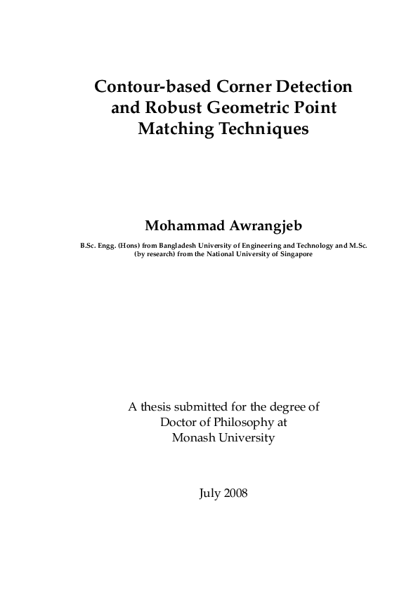 Pdf Contour Based Corner Detection And Robust Geometric Point Matching Techniques