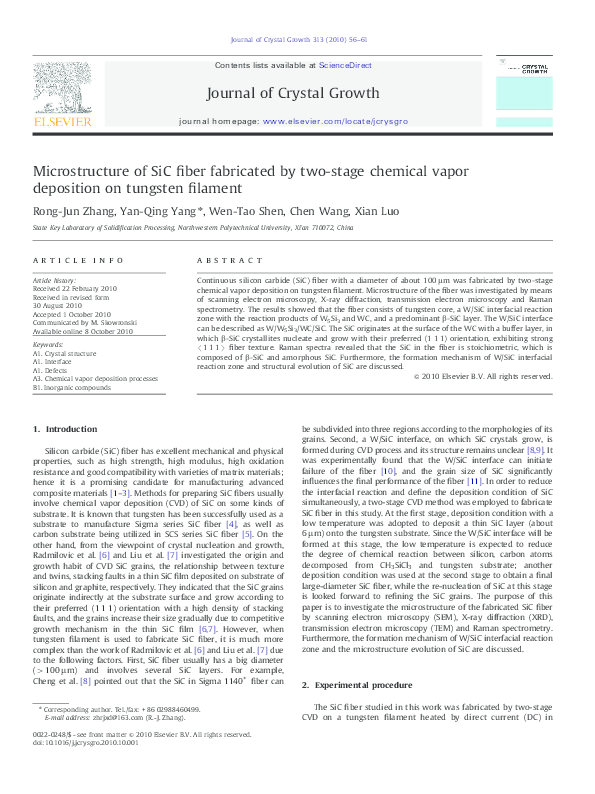 (PDF) Microstructure of SiC fiber fabricated by two-stage chemical ...