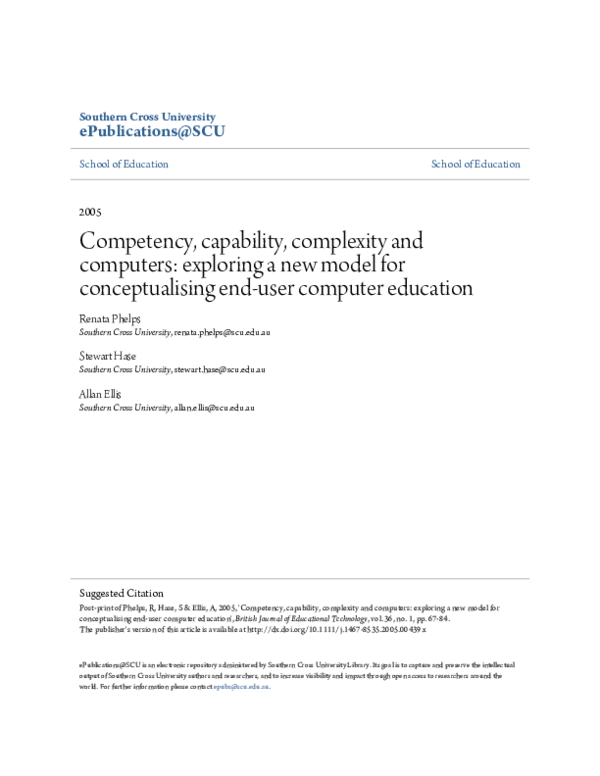 (PDF) Competency, capability, complexity and computers: exploring a new ...