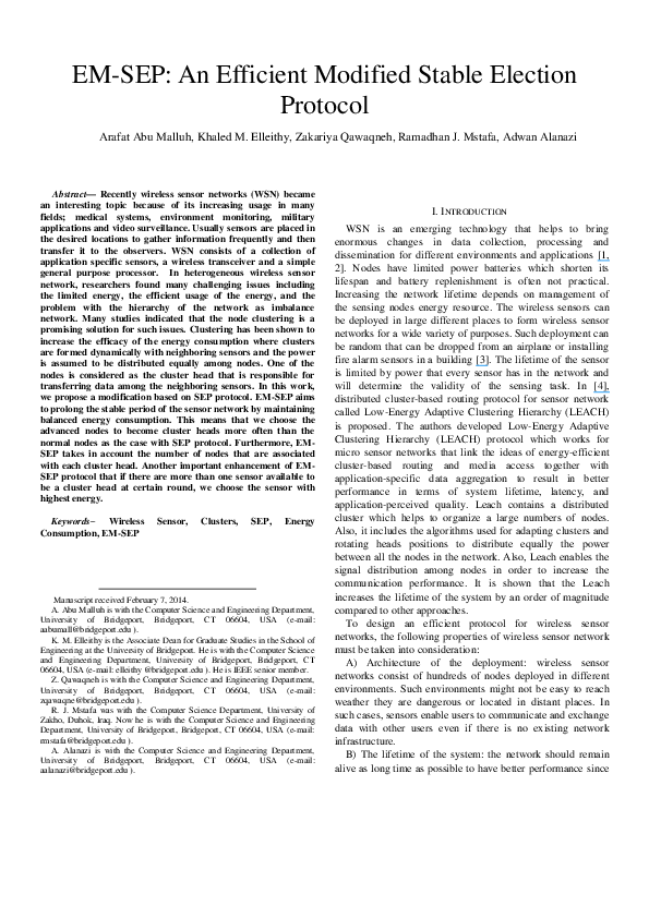(PDF) EM-SEP: An efficient modified stable election protocol