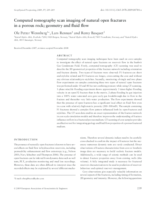 (PDF) Computed tomography scan imaging of natural open fractures in a ...