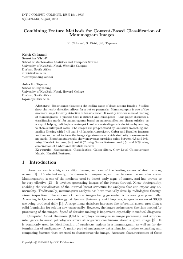 Pdf Combining Feature Methods For Content Based Classification Of
