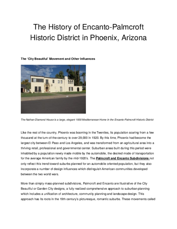 (DOC) The History of Encanto-Palmcroft Historic District in Phoenix ...
