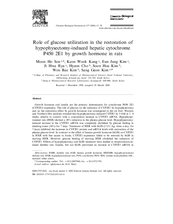 (PDF) Role of glucose utilization in the restoration of hypophysectomy ...