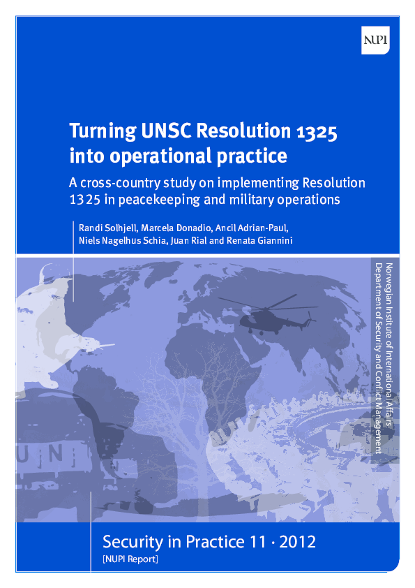 (PDF) Turning UNSC Resolution 1325 into operational practice: A cross ...