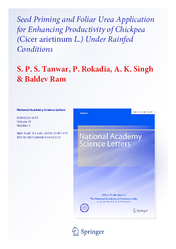 Pdf Seed Priming And Foliar Urea Application For Enhancing