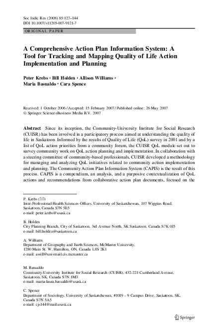 (PDF) A Comprehensive Action Plan Information System: A Tool for ...