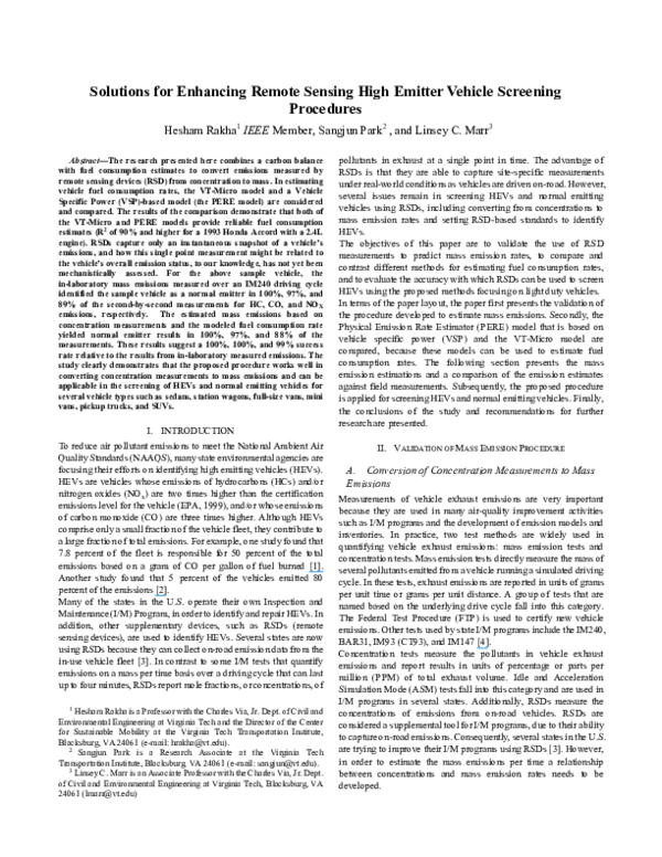 (PDF) Solutions for enhancing remote sensing high emitter vehicle ...
