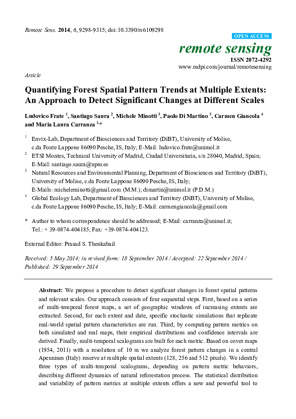 (PDF) Quantifying Forest Spatial Pattern Trends at Multiple Extents: An Approach to Detect ...