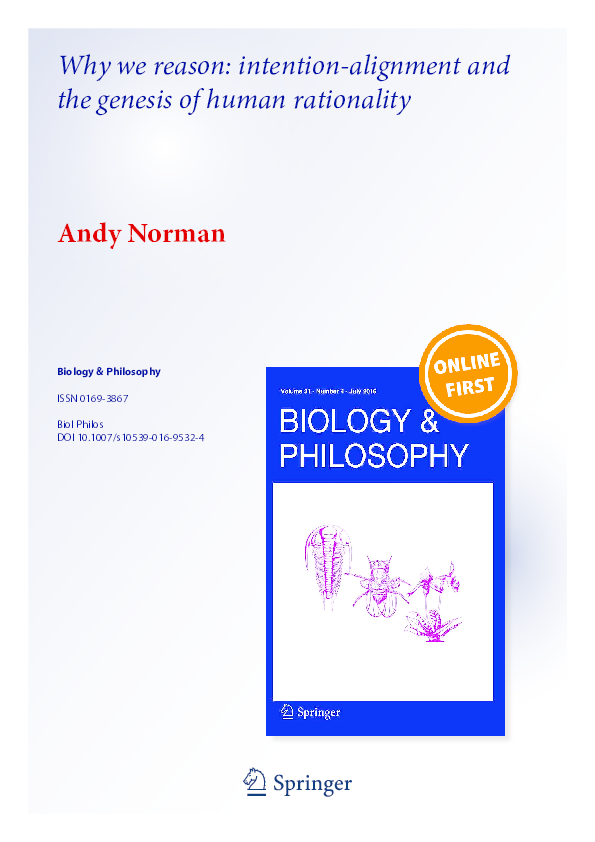 (PDF) Why we reason: intention-alignment and the genesis of human ...