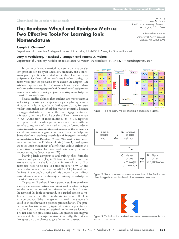 (PDF) The Rainbow Wheel and Rainbow Matrix: Two Effective Tools for ...
