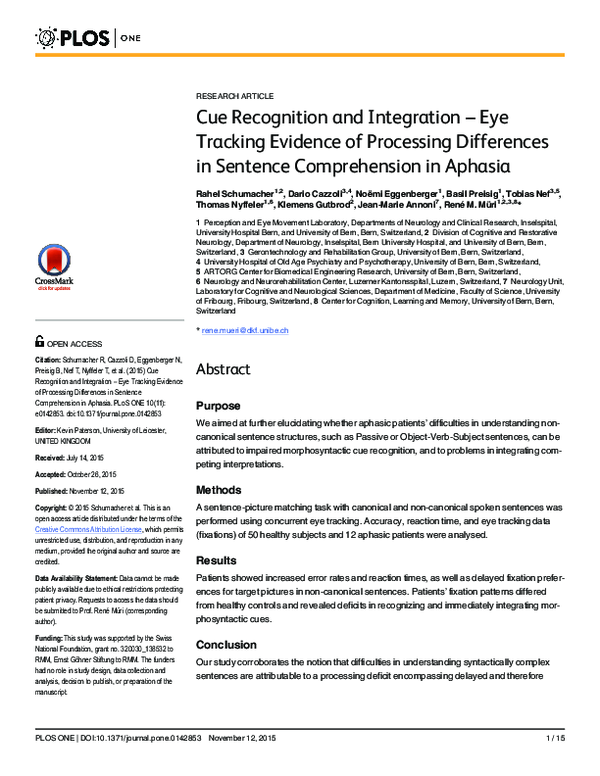 Cue Recognition and Integration – Eye Tracking Evidence of Processing ...
