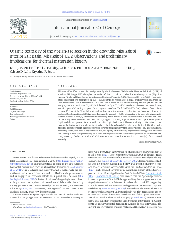 (PDF) Organic petrology of the Aptian-age section in the downdip ...