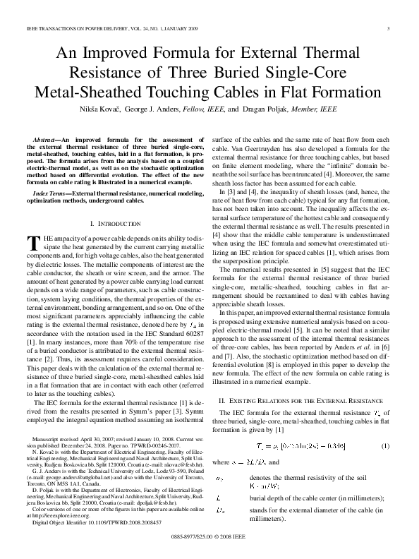 (PDF) An Improved Formula for External Thermal Resistance of Three ...