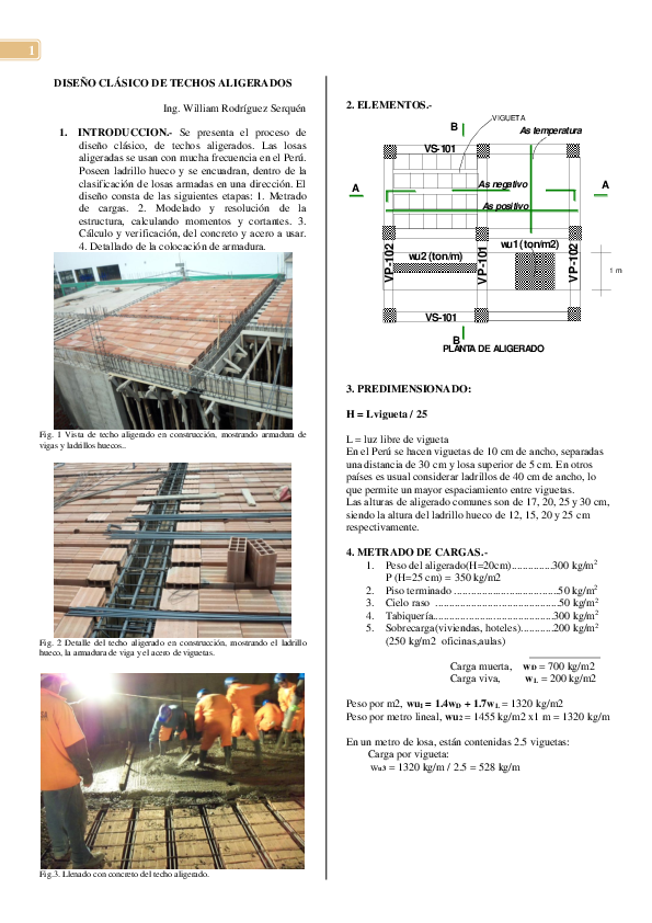 (PDF) DISEÑO CLÁSICO DE TECHOS ALIGERADOS. ROOF DESIGN. | William Rodriguez Serquen - Academia.edu