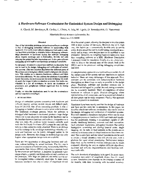 (PDF) A hardware-software co-simulator for embedded system design and ...