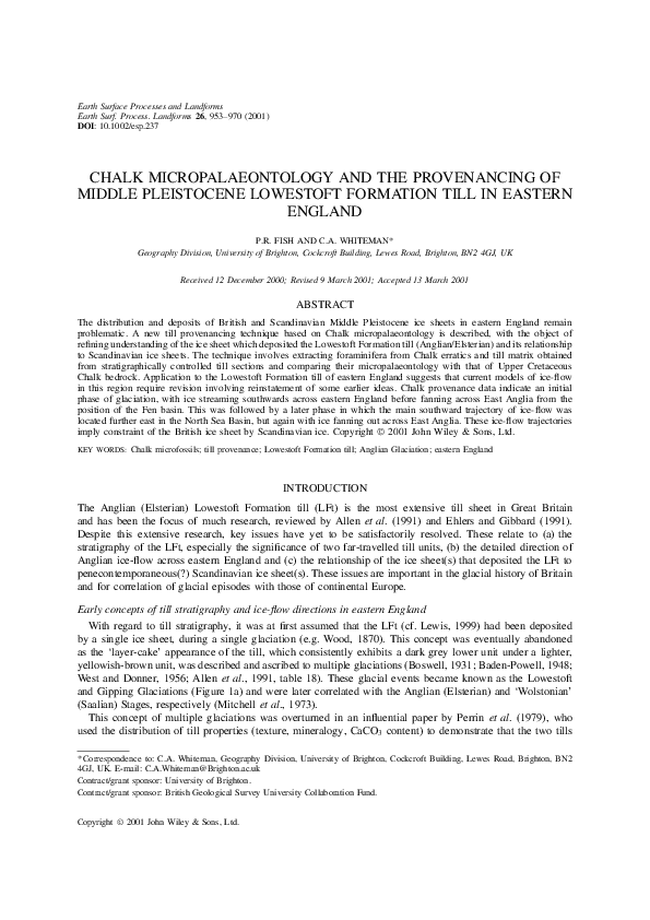 (PDF) Chalk micropalaeontology and the provenancing of middle ...