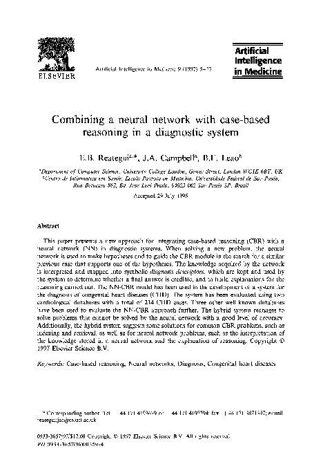 Pdf Combining A Neural Network With Case Based Reasoning In A