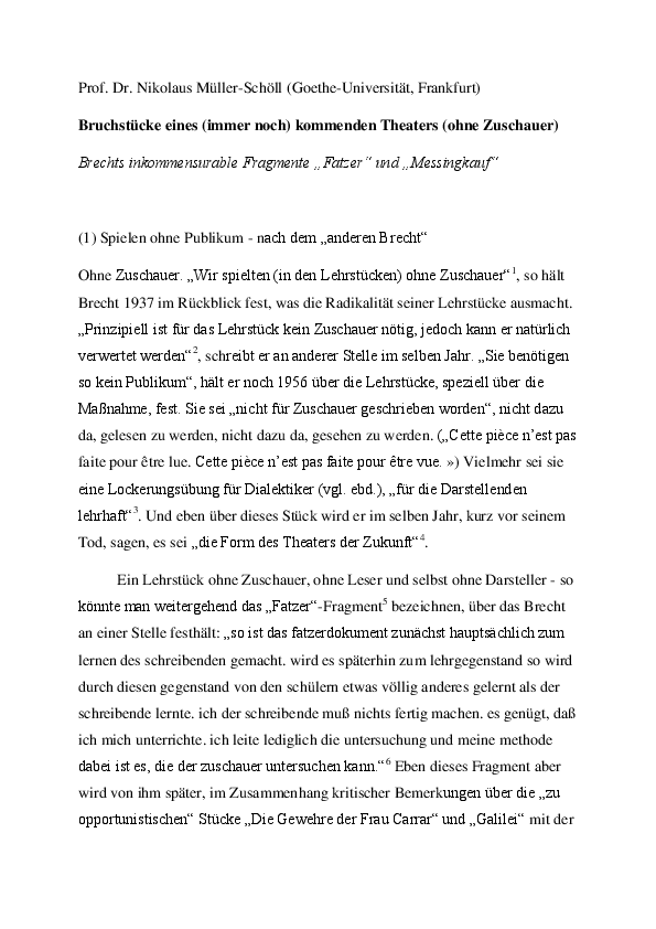 (PDF) Bruchstücke eines (immer noch) kommenden Theaters (ohne Zuschauer ...