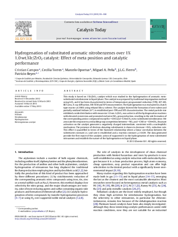 (PDF) Hydrogenation of substituted aromatic nitrobenzenes over 1% 1.0wt ...