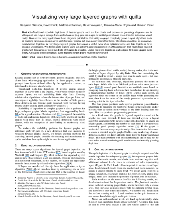 (PDF) Visualizing very large layered graphs with quilts