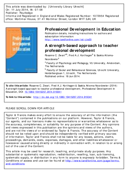 (PDF) A strength-based approach to teacher professional development