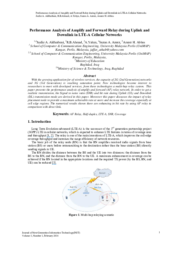 (PDF) Performance Analysis of Amplify-and-Forward Relay Systems with Interference-Limited ...