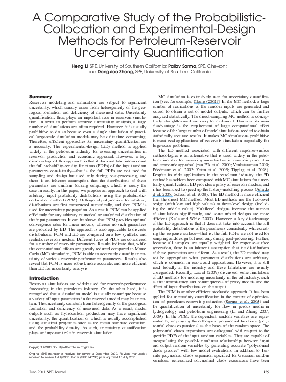 (PDF) A Comparative Study of the Probabilistic-Collocation and Experimental-Design Methods for ...