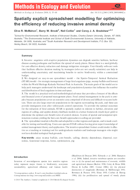 (PDF) Spatially explicit spreadsheet modelling for optimising the efficiency of reducing ...