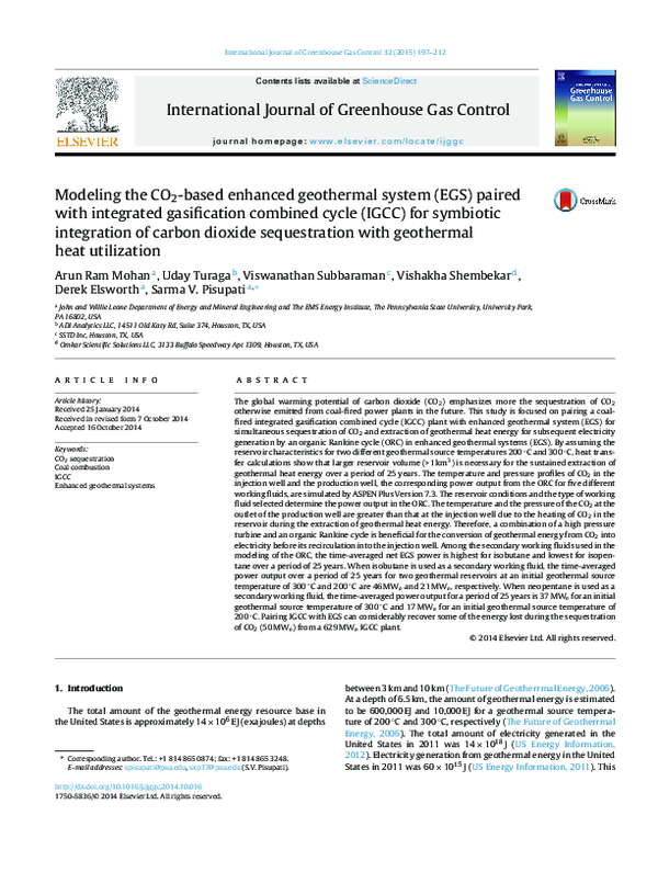(PDF) Modeling the CO2-based enhanced geothermal system (EGS) paired with integrated ...