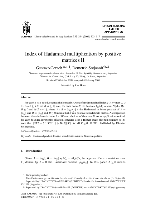(PDF) Index of Hadamard multiplication by positive matrices II