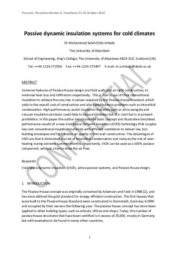 (PDF) Passive dynamic insulation systems for cold climates