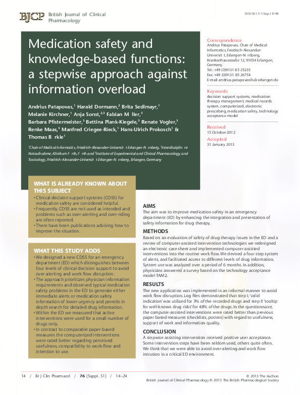 (PDF) Medication safety and knowledge-based functions: a stepwise ...