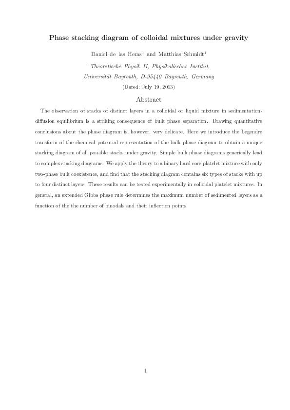 (PDF) The phase stacking diagram of colloidal mixtures under gravity