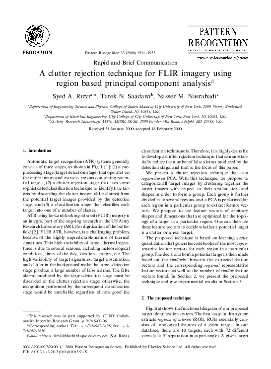 Pdf A Clutter Rejection Technique For Flir Imagery Using Region Based
