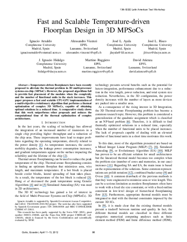 (PDF) Fast and scalable temperature-driven floorplan design in 3D MPSoCs
