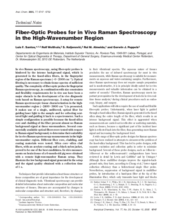 (PDF) Fiber-Optic Probes for in Vivo Raman Spectroscopy in the High ...