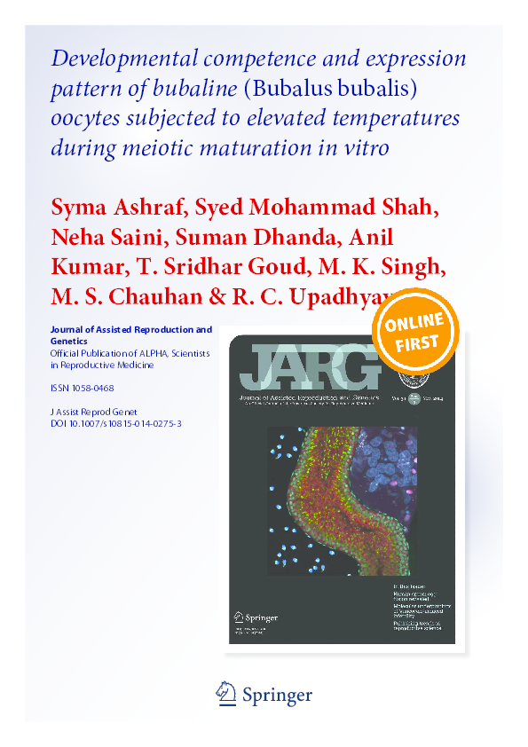 (PDF) Developmental competence and expression pattern of bubaline ...