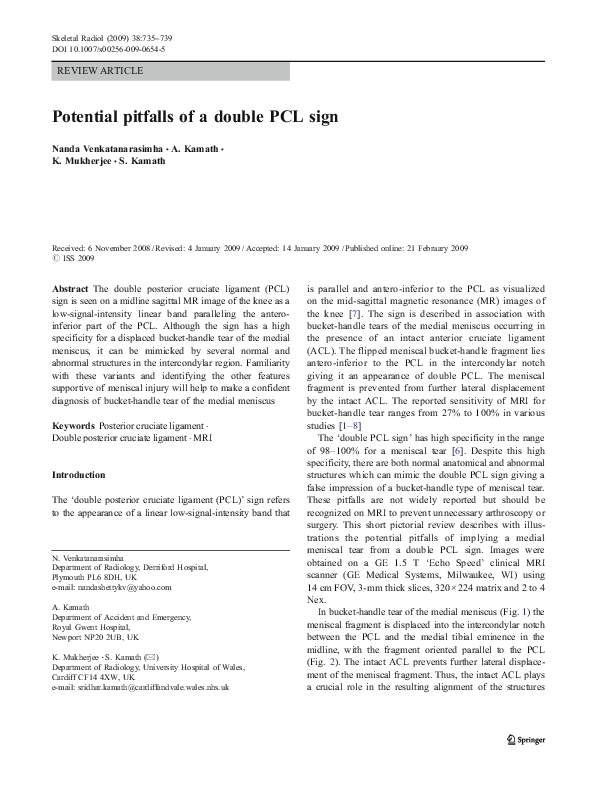 (PDF) Potential pitfalls of a double PCL sign