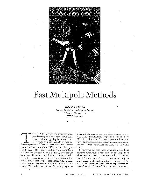 Pdf Fast Multipole Methods