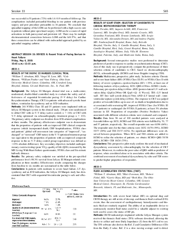 (PDF) Results of the InSync III Marquis clinical trial